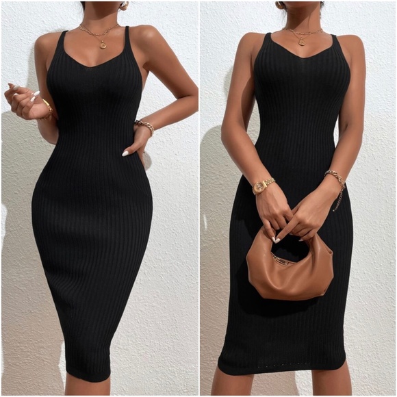 BellanBlue | Dresses | Luxe Khaki Ribbed Bodycon Midi Party Dress | Poshmark